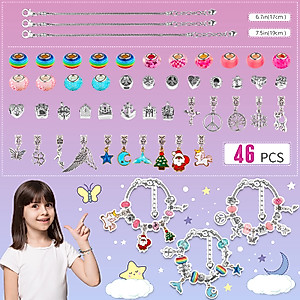 Girls Charm Bracelet Making Kit, Unicorn Toy Gifts for Ages 6 7 8 9 10+ Girls DIY Jewelry Making Kit for 8-12, Perfect Craft Kits Educational Toys - Finger Fine Motor Training and Inspires Creativity
