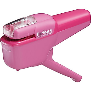 Kokuyo Harinacs Stapleless Stapler, Up to 10 Sheets 64gsm Copy Paper Binding, Pink, Japan Import (SLN-MSH110P)