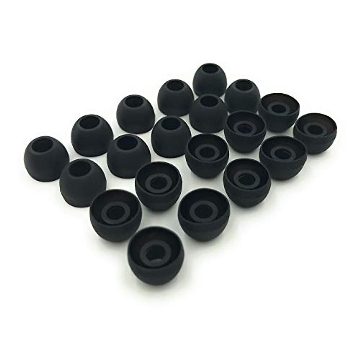 JustEarbuds 10 Pairs Medium 4.5mm Silicone Replacement Ear Buds Tips - Black