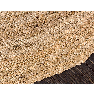 Unique Loom Braided Jute Collection Area Rug - Dhaka (5' 1" Round, Natural)