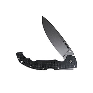 Cold Steel Extra Large Drop Point Voyager / 12 1/4" Overall / 5 1/2" Blade / 4MM Thick / 6 3/4" Long GRIV-EXHANDLE / AUS10A Steel/Ambi Belt Clip/Blister Packed,Black