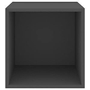 Queen.Y Floating Shelves Set of 4, Wall Mounted Cube Shelves with Cabinet, Wall Hanging Storage Shelves, Home Decor Furniture, Grey