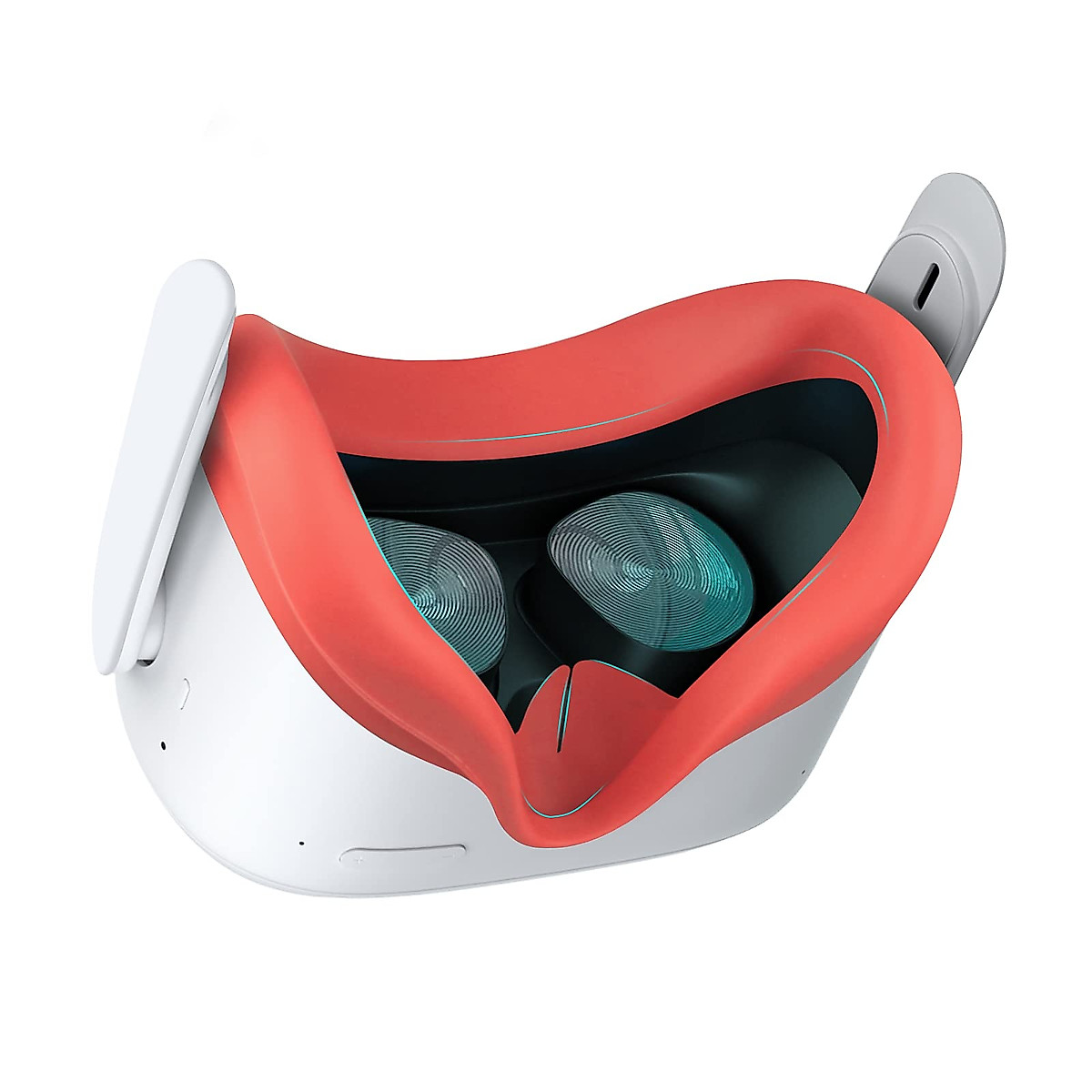 MASiKEN Silicone VR Face Cover for Oculus Quest 2 Face Pad - Meta Quest 2 Washable Nose Pad Light Blocker, Sweatproof Comfort Quest 2 Insert VR Mask Accessories (Red)