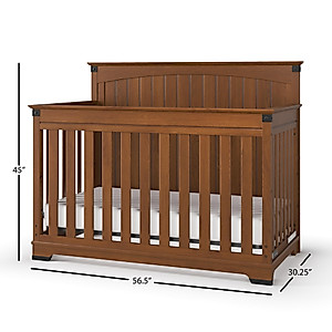 Child Craft Redmond Full Panel 4-in-1 Convertible Crib, Baby Crib Converts to Day Bed, Toddler Bed and Full Size Bed, 3 Adjustable Mattress Positions, Non-Toxic, Baby Safe Finish (Coach Cherry)