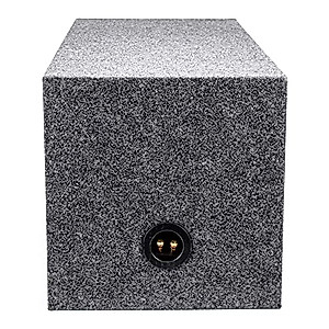 QPower 12 Inch Heavy-Duty Dual Sealed Carpet Covered Durable Car Audio Vehicle Subwoofer Enclosure Woofer Box, Charcoal Gray