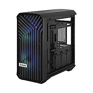 Fractal Design Torrent Compact RGB Black - Light Tint Tempered Glass Side Panels - Open Grille for Maximum air Intake - Two 180mm RGB PWM Fans Included - Type C - ATX Airflow Mid Tower PC Gaming Case