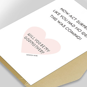 Funny Godmother Proposal Scratch Off Card, Scratch Off Will You Be My Godmother Card, Now Act Surprised Godmother Request