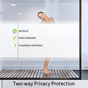 Frosted Glass Window Film with Tools,Reusable Window Privacy Film,Static Clings Window Film Kit for Home Bathroom and Office. (White, 17.5Inch×78.7Inch)