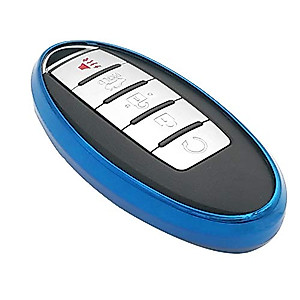 Blue TPU Key Fob Case Holder Jacket Protector for 2017 2018 2019 2020 2021 Nissan Altima Maxima Armada Murano Rogue Versa Pathfinder Infiniti