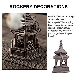 VALICLUD 1Pc Ornaments Garden Statues Ceramic Landscape Decoration Asian Decor Pagoda Zen Garden Decoration Chinese Pagoda Decor Supplies Fish Tank Ornament Ceramics Tower Incense Sticks