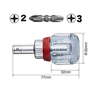 Vessel TD-6700W-23 Stubby Ratchet Driver
