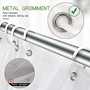 FYY Shower Curtain Liner, 72 Inch Waterproof PEVA Shower Curtain Liners with Metal Grommets and 12 Plastic Hooks Thick Bathroom Plastic Shower Curtain Liner-Flower