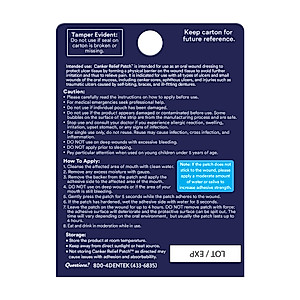 DenTek Canker Relief Sore Patch Relieves Canker Pain, 6 Count (Pack of 1)