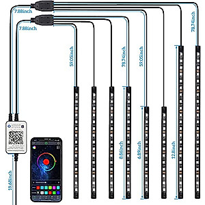 Kairiyard 8PCS Motorcycle Underglow LED Light Kit, App Control Multicolor Motorcycle LED Light Kit Music Sync RGB Strips Light Waterproof for Harley Davidson Honda Kawasaki Suzuki