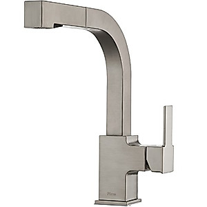 Pfister Arkitek Kitchen Faucet with Pull Out Sprayer, Single Handle, High Arc, Stainless Steel Finish, LG534LPMS