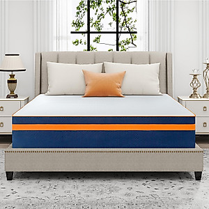 Memory Foam Mattress 14 Inch Queen Size, Medium Firm Cool Gel Foam Mattress with Breathable Soft Fabric Cover, CertiPUR-US Certified, Made in USA, Supportive & Pressure Relief Mattress