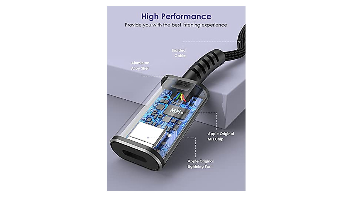 Mangotek USB C to Lightning Adapter - MFi Certified Audio
