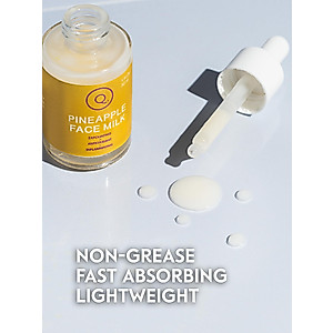 Exfoliating Pineapple Face Milk Serum with Olive Leaf Extract and Allantoin, 1 Fl Oz / 30 ml
