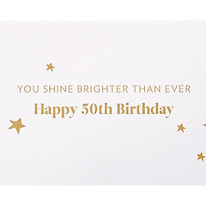 Papyrus 50th Birthday Card (You Shine Brighter Than Ever)