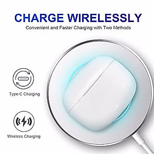 TUOTUER Air prods Pro Earbuds Wireless Stereo Bass, 5.3 Headphones Bluetooth Noise Canceling in-Ear, Earphones Up to 30 Hours of Battery Life, IPX5 Waterproof Ear Buds for iPhone/Android