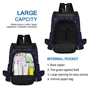ALAZA Space Galaxy Constellation Cloud Women Backpack Anti Theft Back Pack Shoulder Fashion Bag Purse