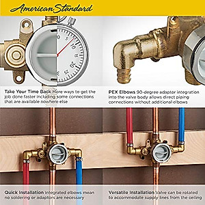 American Standard RU107ESS Flash Shower Rough-in Valve with PRX Inlet Elbows and Universal Outlets with Screwdriver Stops for Cold Expansion System, Unfinished