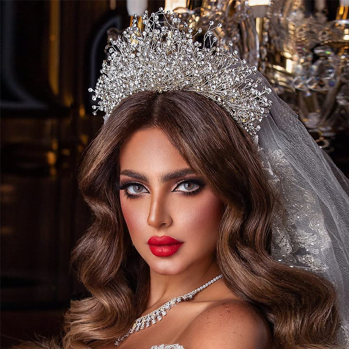 Bridal Wedding Headband Crystal Tiara Crown，Queen Tiaras and Crowns，Wedding Bride Crowns For Birthday Party Wedding Pageant Hair Accessories (Silver/Single crown)