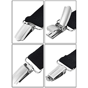 CHENGU 4 Pieces Strong Stainless Steel Mitten Clips Elastic Gloves Caps Clips for Baby and Kids, Black, 13.5 cm/ 5.3 inches