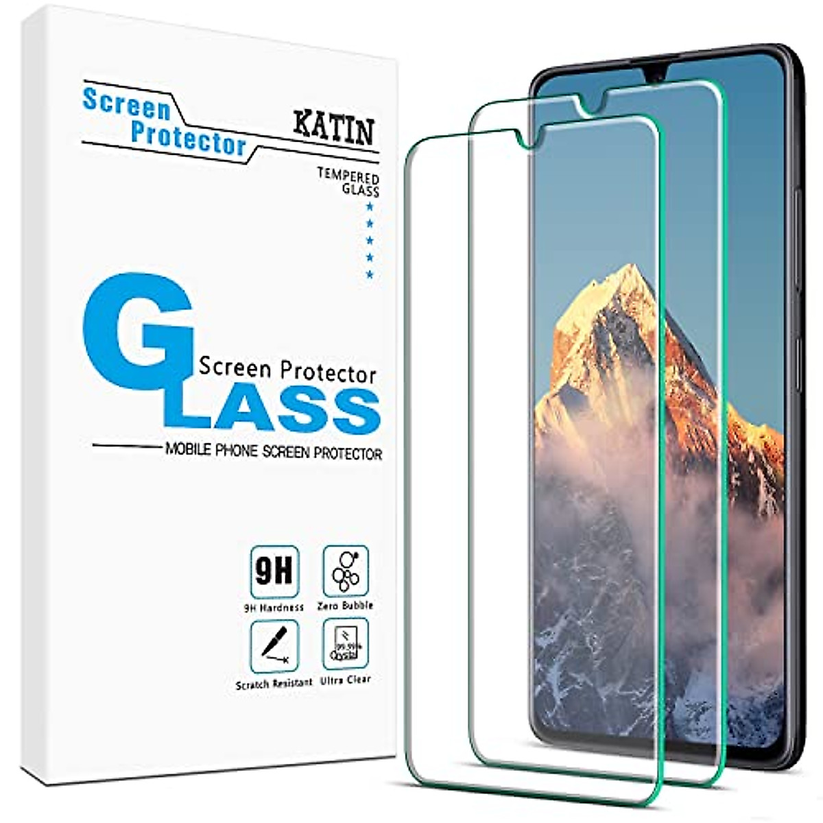 KATIN [2-Pack] Screen Protector For Samsung Galaxy A71 5G, Galaxy A71 5G UW, Galaxy A71 4G Tempered Glass, Anti Scratch, Bubble Free, Support Fingerprint Scan, Easy to Install, Case Friendly