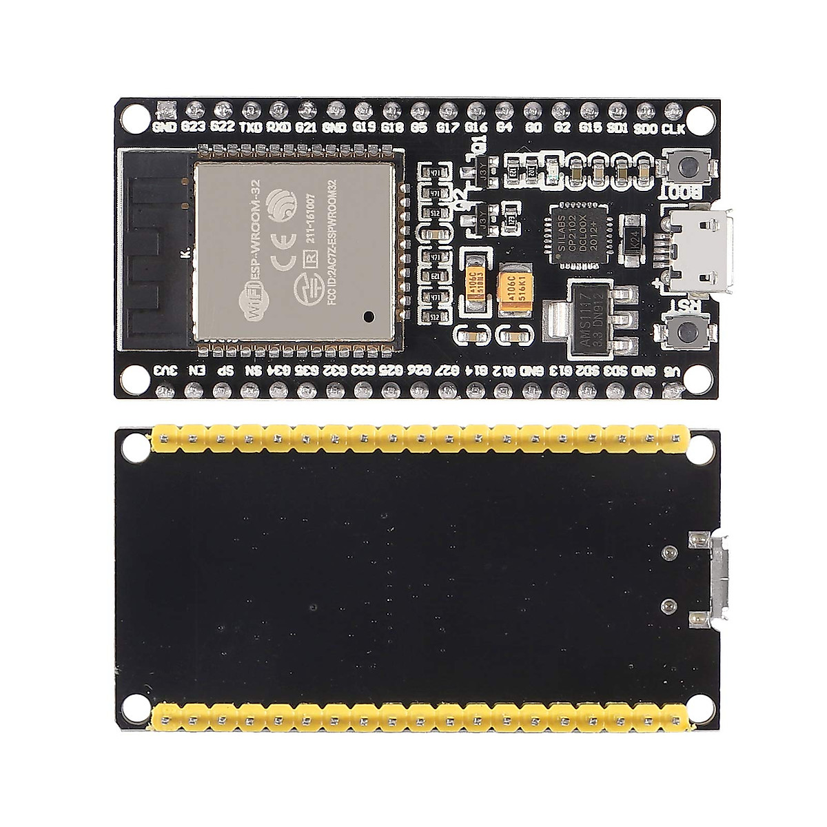 5PCS ESP32 38Pin Development Board ESP-32S Microcontroller Processor Integrated 2-in-1 Microcontroller ESP-WROOM-32 Chip CP2102 WiFi NodeMCU-32S ESP-WROOM-32 Compatible with Arduino IDE