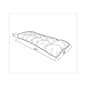 ARTPLAN Outdoor Cushions Patio Bench Settee All Weather Chair Cushions Loveseat Tufted Pillow of Wicker Patio Furniture 51x18x4