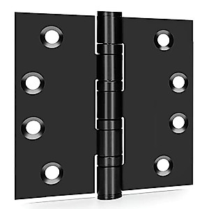 3 Pack goldenwarm Matte Black 4'' Door Hinges for Exterior Doors Ball Bearing Door Hinges 4in x 4in Door Hinges with Square Corners, Heavy-Duty, 304 Stainless Steel