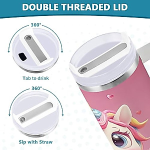 RPLIFE Cute Cartoon Unicon Stainless Steel Coffee Cup, Insulated Tumblers, Coffee Tumbler for Women