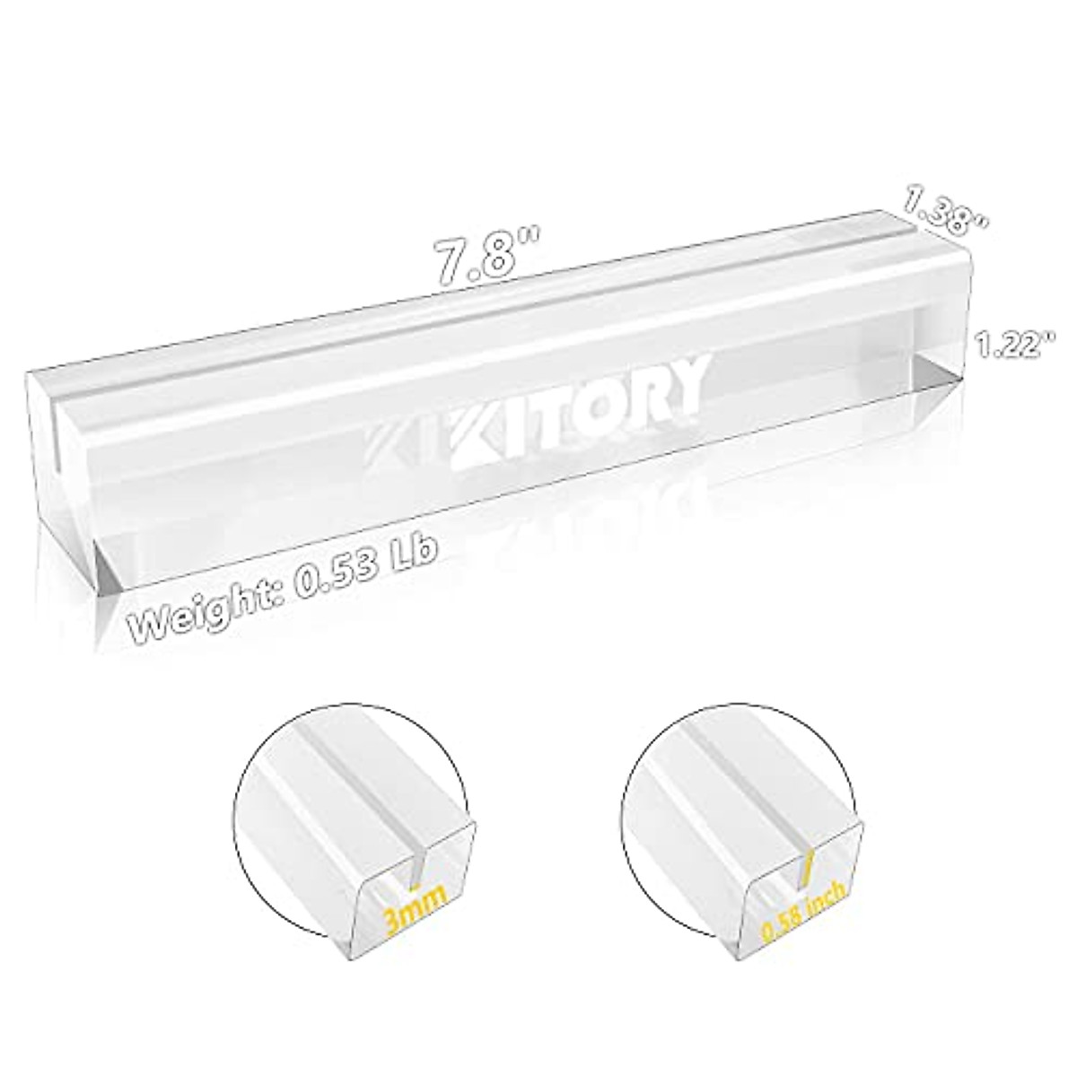 Square Cleaver Knife Block, Knife Stand/Holder especialy for Square Cleaver Knife Display or Exhibition - Elegant Transparent Acrylic, From Kitory