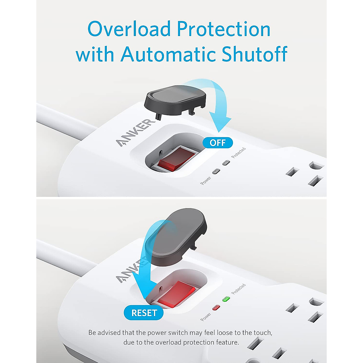 Anker Power Strip Surge Protector with USB, 6ft Extension Cord, 8 Outlets & 2 USB Ports with Flat Plug, PowerIQ for iPhone 14/13 Pro/13, Galaxy, for Home, Office, and More (1200 Joules)