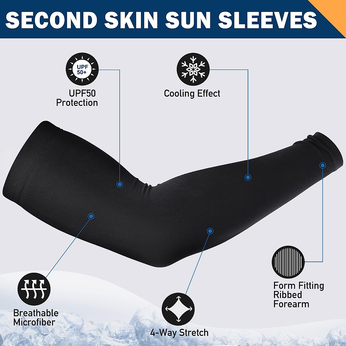 BMHOLU UV Sun Protection Compression Arm Sleeves for Men & Women,Cooling Athletic Sports Sleeve for Football, Golf,Volleyball