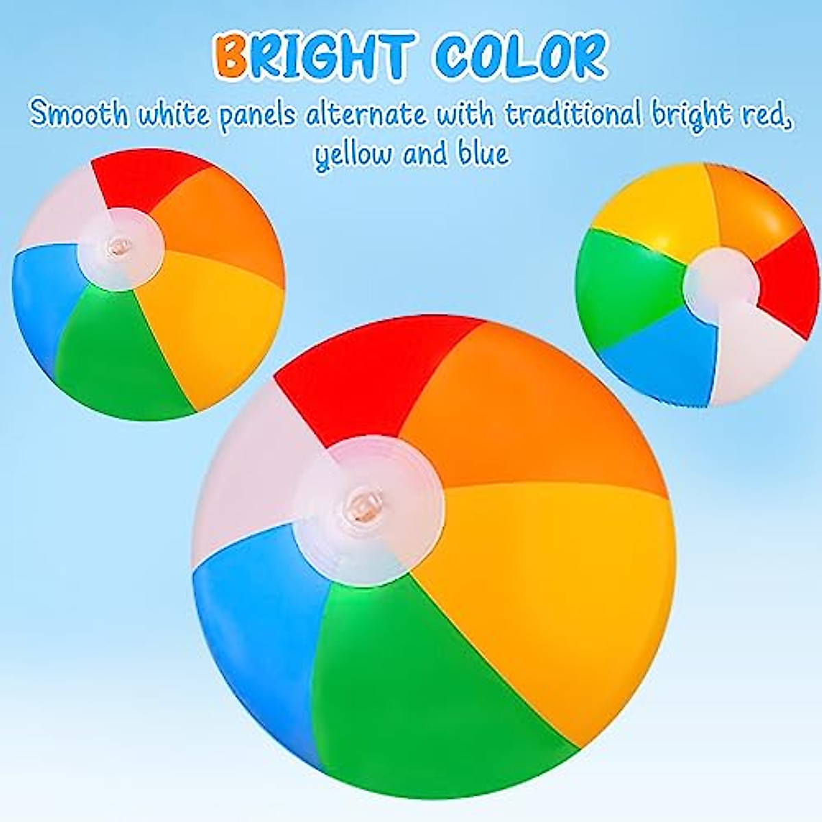 Mcftvun Beach Balls Bulk, 12 Pack -12" Inflatable Swimming Pool Toys for Kids & Adults Summer Beach Toys for Water Games, Hawaiian Tropical Theme Party Decorations Favors Supplies