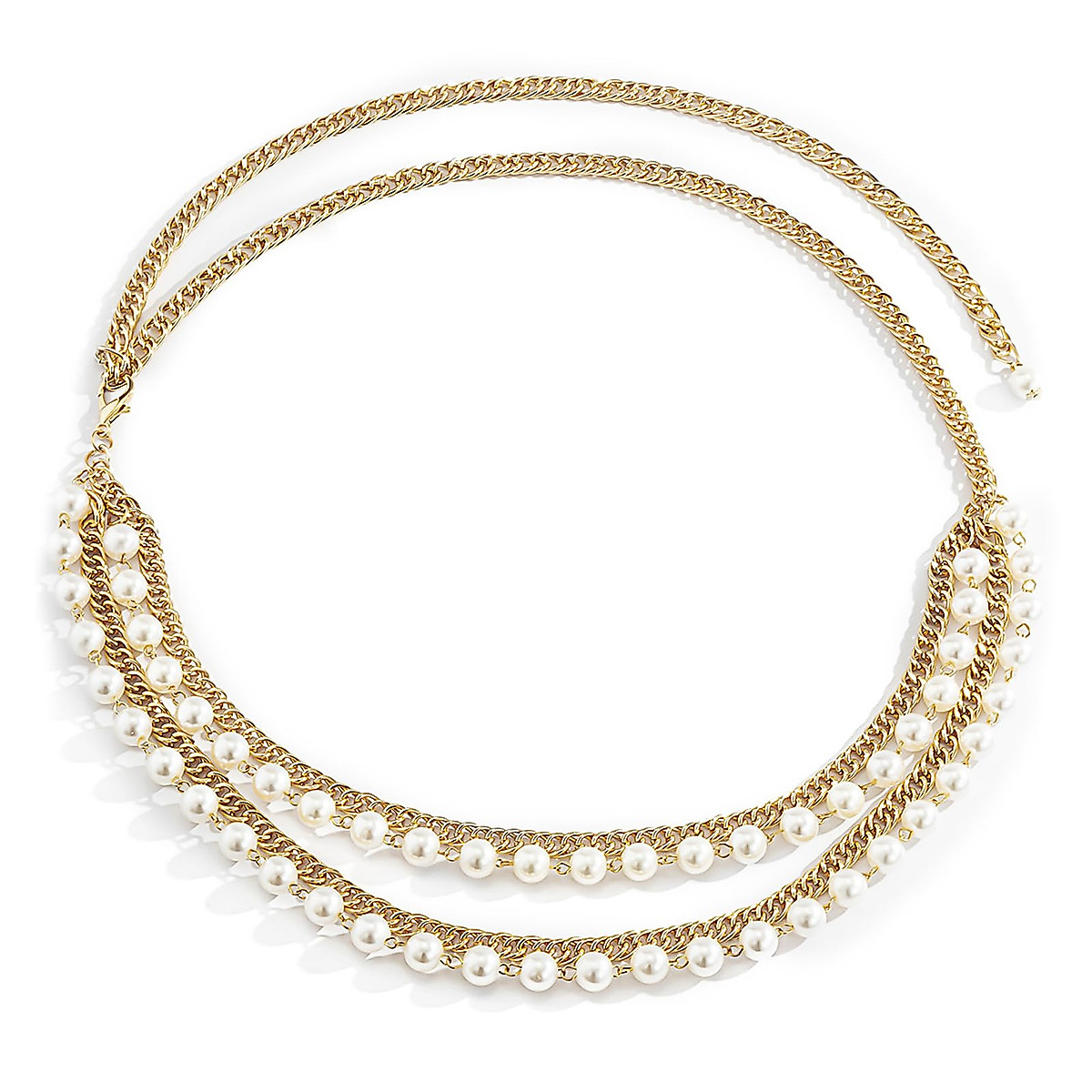 MODRSA Gold Chain Belt Gold Chain Belts for Women Gold Belt Chain Plus Size Womens Belts for Dress Layered Gold Chain Belt for Women Pearl Waist Chain