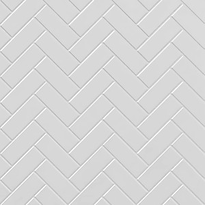 From Plain To Beautiful In Hours 133-HERR-KIT Herringbone Tile Tub and Shower Wall Panels Surround, Gloss White, 96 Square Feet