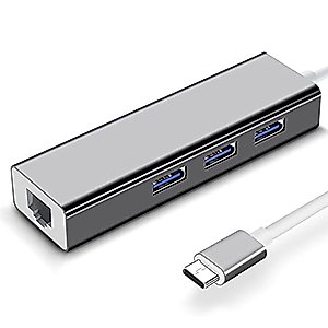 WJCCY Network Cable Converter Type-c Gigabit Network Card Tablet Hub USB to Network Cable Wired Interface Splitter Network Adapter (Color : Gray)