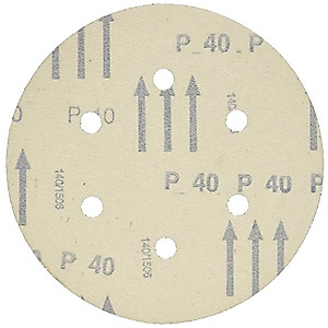 Bosch SR6R040 5-Piece 40 Grit 6 In. 6 Hole Hook-And-Loop Sanding Discs