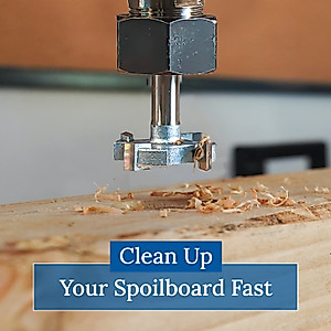 IDC WoodCraft 1" Surfacing CNC Router Bit for Spoilboard, Slab Flattening, Wood Surfacing, Resurfacing Spoil Board - 1" Cutting Diameter, 1/4" Shank, Carbide Tipped - Extra Smooth Woodworking