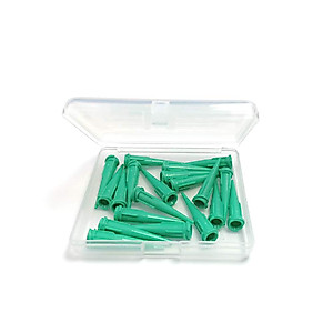 SANANTS 18 Gauge 1.24 Inch Blunt Plastic Tapered Tip Dispensing Fill Needle,Rigid,Precision Filling,Green 20 PCS