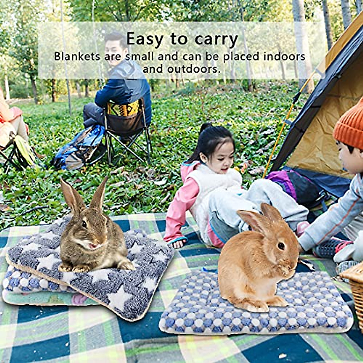 G YITENG 3 Pc Small Animal Plush Bed Mat,Warm Fluffy Kitten Puppy Blanket,Fleece Sleep Pad for Ferrets Hamster, Rabbit Bed Guinea Pig Bed (Large:19 x 12in, Set-G)