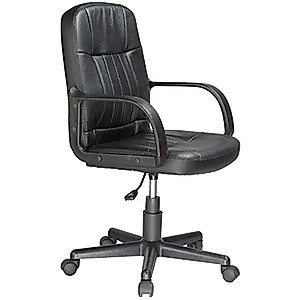 Comfort Products Mid-Back Leather Office Chair, Black
