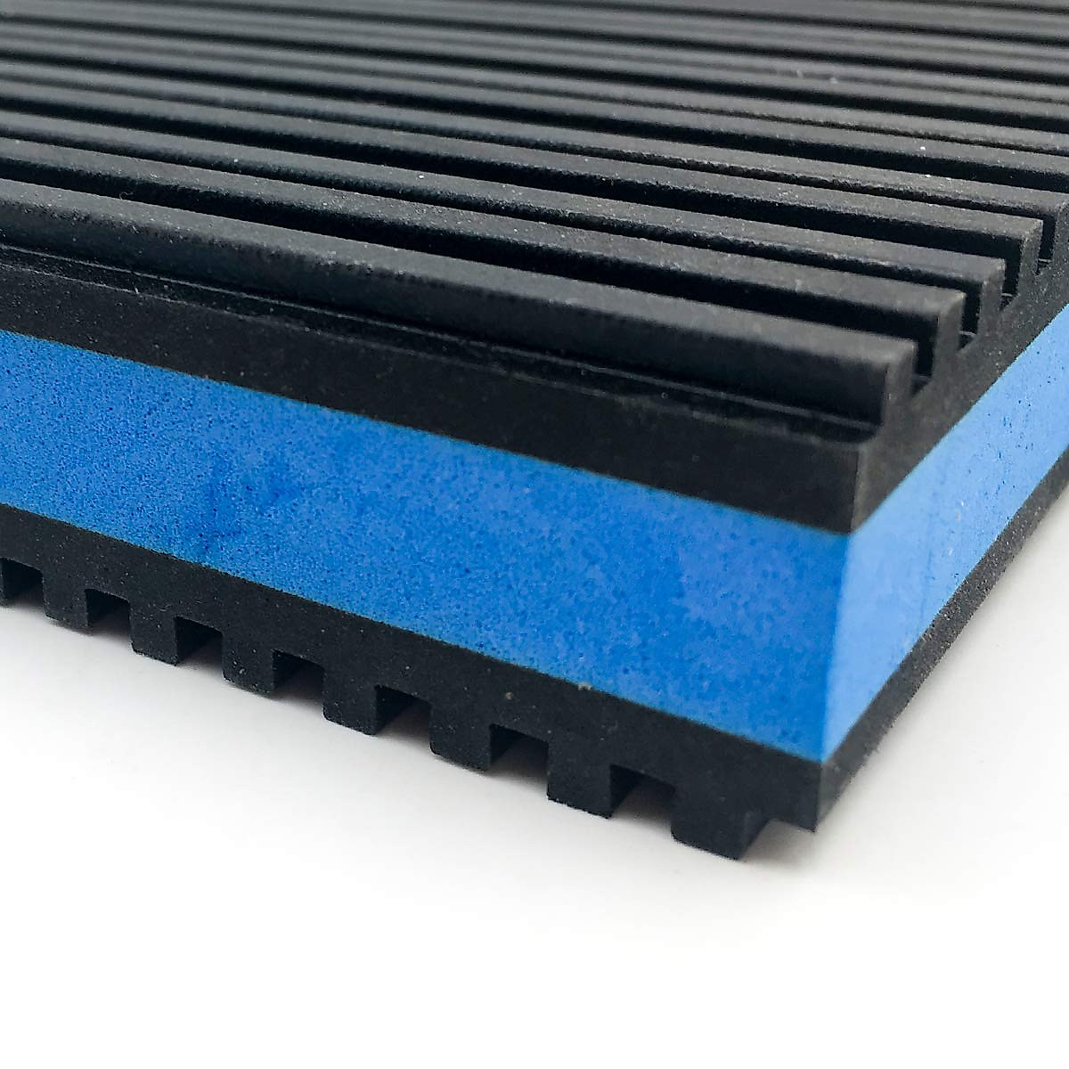 Forestchill Heavy Duty Anti Vibration Pads, 6" x 6" x 7/8" Ribbed Rubber with Blue Foam Center Isolation Pad for HVAC, Air Compressor, Washer and Dryer, Air Conditioner Units (Pack of 4)