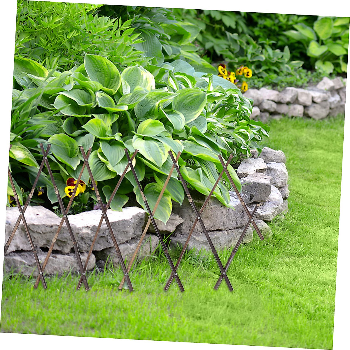 OFFSCH Corrosive Decorative Fence Screen for Garden Yard with Gate Stylish Outdoor Fence for Enhanced Privacy and Aesthetic Appeal