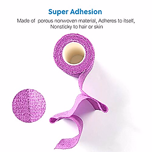 WePet Pet Wrap, Self-Adhesive Non-Woven Tape for Dog Legs, Paws, Wounds, First Aid Cohesive Gauze for Horse, Cat, Bird, Animal, 18 Rolls, 2 Inch