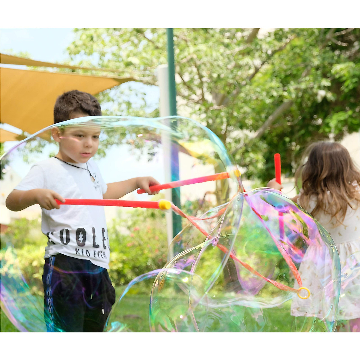 Atlasonix Giant Bubble Wand, Giant Bubble Maker, Big Bubble Wand, Large Bubble Wand, Bubble Sticks, Outdoor Toys for Kids, Bubble Kit, Wands & Bubble Mix for Making 2 Gallons of Bubble Solution