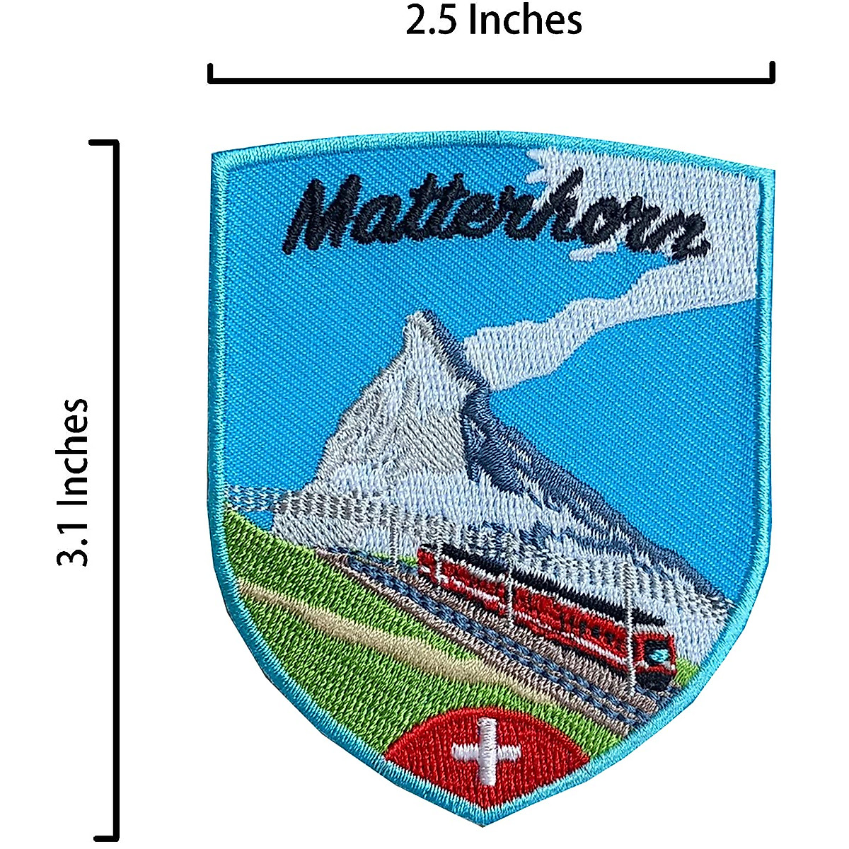 A-ONE Zermatt Switzerland 3D Locker Magnet for Fridge 1PC+Majestic Matterhorn Decorative Embroidered Patch 1PC, Vintage Fridge Magnet,Combat Patch for Accessory Present Gift Collection C185+193